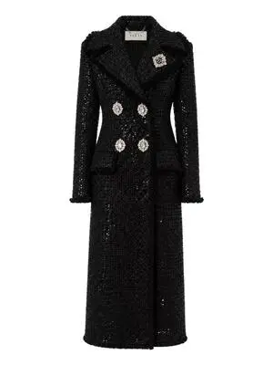 PHILIPP PLEIN Philipp Plein Embellished Sequined Tweed Long Coat