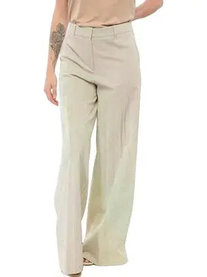 QL2 QUELLEDUE Striped Wide-leg Trousers - Neutrals