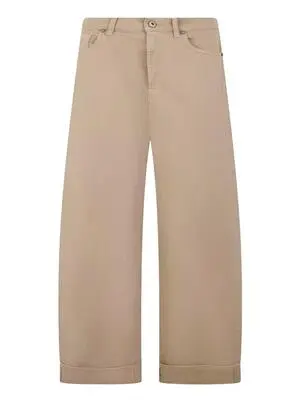 P.a.r.o.s.h Wide-leg Turned-up Trousers - Neutrals