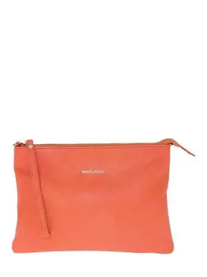 Woolrich Textured Leather Clutch Bag - Red