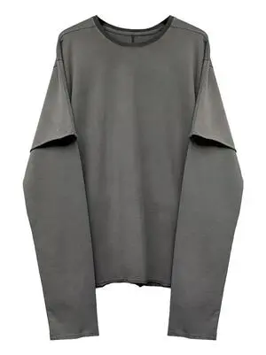 SAN263-1 Layered-sleeve T-shirt - Grey