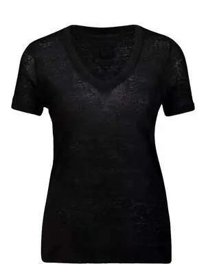 120% Lino V-neck T-shirt - Black