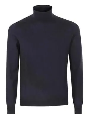 Tagliatore Miles Wool Roll Neck Sweater - Blue
