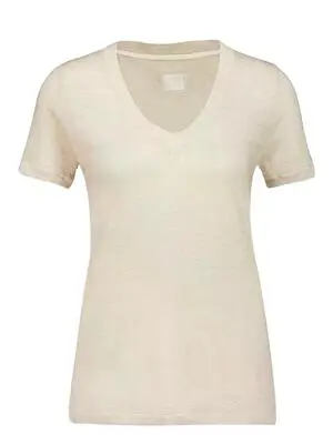 120% Lino V-neck T-shirt - Neutrals