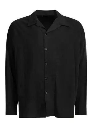 A.PRESSE Long-sleeve Silk Shirt - Black