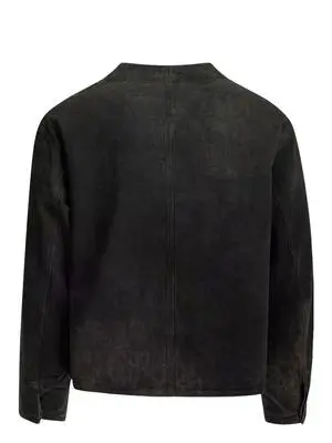 A.PRESSE Engineer Collarless Multi-pocket Denim Jacket - Black