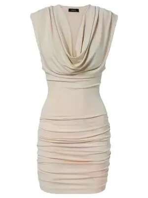 Wardrobe.NYC Matte Ruched Mini Dress - Neutrals