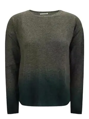 MIRROR IN THE SKY Gradient-dyed Crew Neck Sweater - Grey