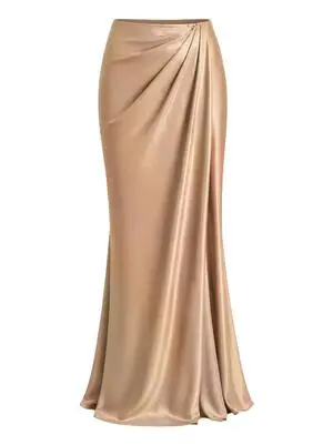 GEMY MAALOUF Draped Crepe Maxi Skirt - Neutrals