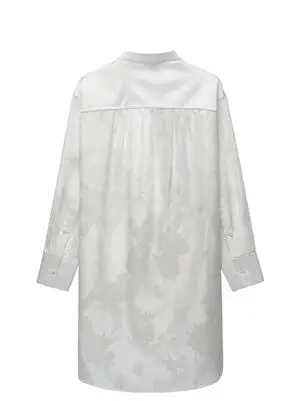 SHANGHAI TANG Shanghai Tang Jacquard Floral Pattern Shirt Dress