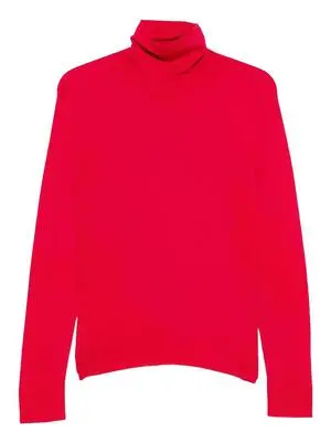 RÓHE Knitted Roll Neck Sweater - Red