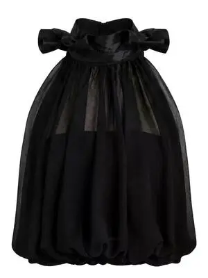 GEMY MAALOUF Halterneck Ruffled Collar Blouse - Black