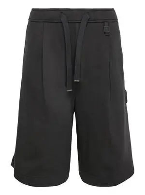 WOOYOUNGMI Pleated Drawstring Shorts - Black