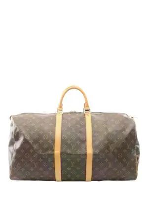 LOUIS VUITTON Monogram Keepall 55 Boston Bag - Brown