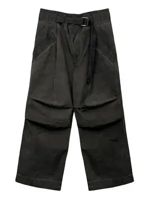 SAN263-1 Taped-belt Trousers - Black