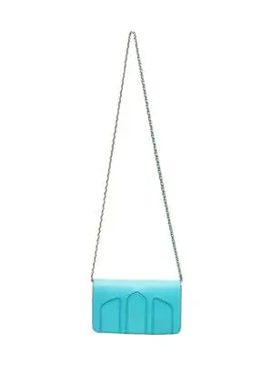 DELAGE Grained Leather Crossbody Bag - Blue