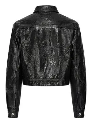 Rick Owens Rick Owens DRKSHDW Cropped Cape Sleeve Outershirt In Distressed Waxed Denim Black