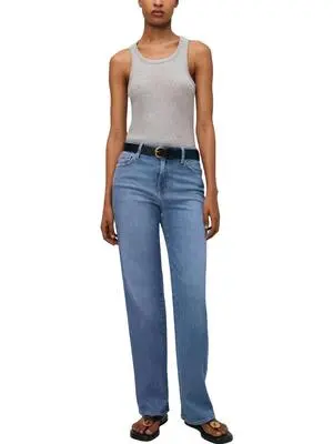 Simkhai Ribbed Knit Scoop Neck Tank Top - Grey