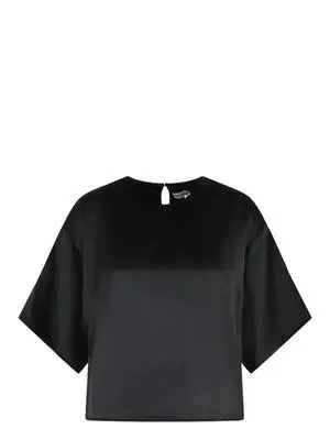 Simkhai Satin-finish Crew-neck Top - Black