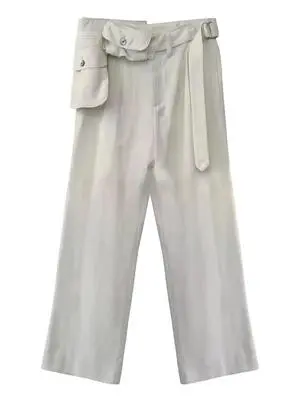 SAN263-1 Belt Bag Trousers - White