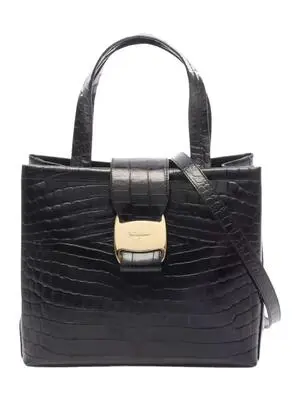SALVATORE FERRAGAMO Ferragamo Vala Crocodile-Effect Handbag