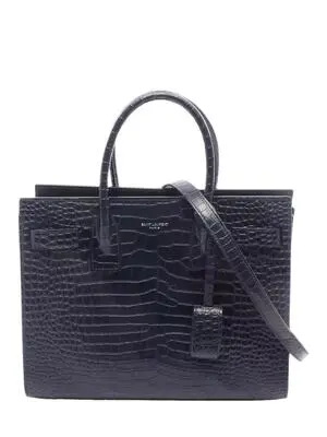 Saint Laurent Sac De Jour Crocodile-embossed Handbag - Blue