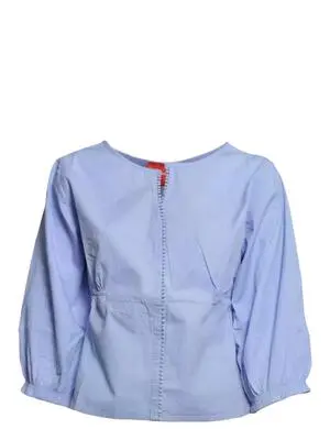 MERCI Bobble-trim Elasticated-waist Blouse - Blue