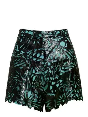 GEMY MAALOUF Floral Cut-out Shorts - Black