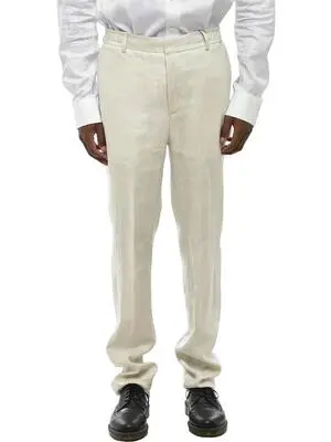 Corneliani Elasticated Waist Linen Trousers - Neutrals