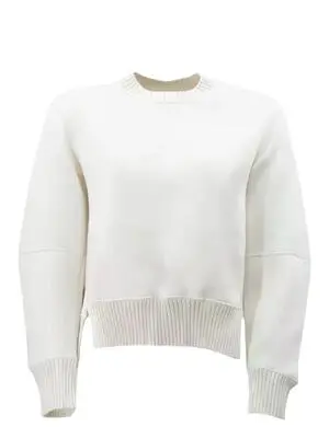 Sacai Crew Neck Sweater With Cut-out Detail - Neutrals