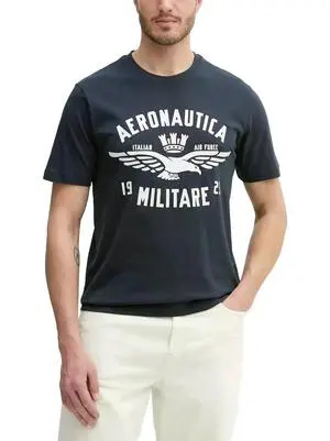 AERONAUTICA MILITARE Logo-print Crew-neck T-shirt - Blue