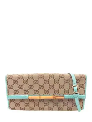 Gucci Gg Canvas Bamboo Shoulder Bag - Brown