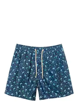 MC2 SAINT BARTH Shark-print Drawstring Swim Shorts - Blue