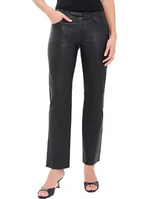 FRAME Leather Cigarette Pants - Black