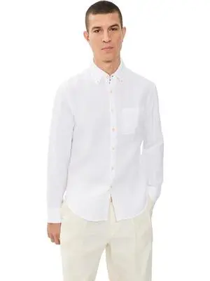 ALEX CRANE Linen Playa Button Down Shirt - Snow