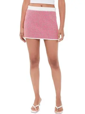Posse Micah Gingham Check Mini Skirt - Red Gingham