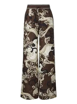 ALEMAIS Otis Printed Linen Wide-leg Pants - Multicoloured