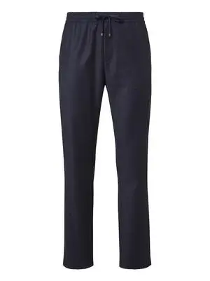 Agnona Wool Flannel Straight Trousers - Blue