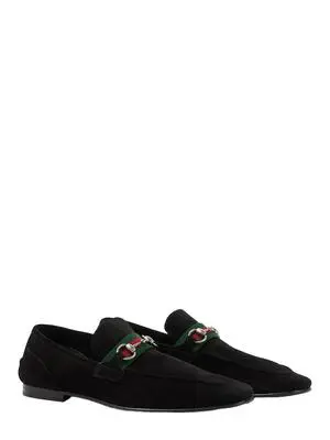 Gucci Horsebit Suede Loafers - Black