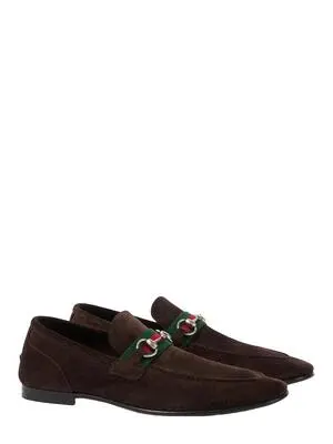 Gucci Horsebit Suede Loafers - Brown