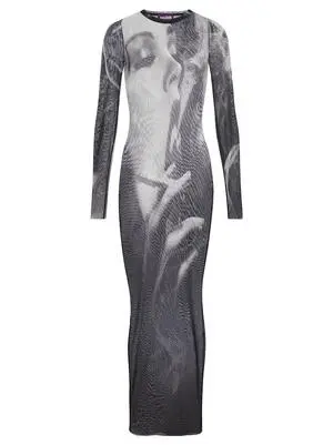 JEAN PAUL GAULTIER Printed Mesh Maxi Dress - Multicoloured