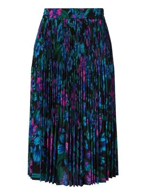 Gucci Floral Pleated Silk Midi Skirt - Multicoloured
