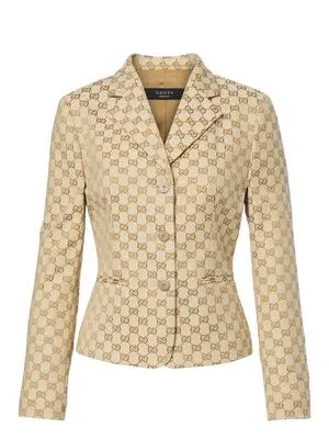 Gucci Gg Canvas Cotton-blend Blazer - Beige
