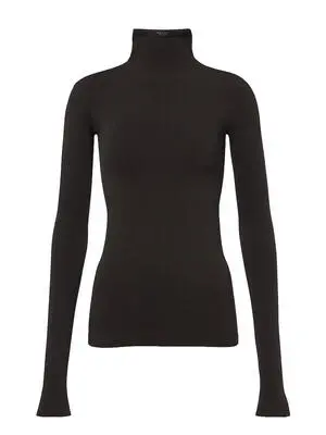 Gucci Jersey Turtleneck Top - Brown
