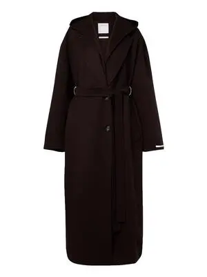 Sportmax Belted Virgin Wool Coat - Brown