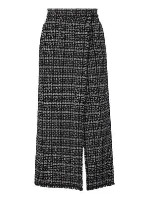 Erdem Checked Cotton-blend Tweed Pencil Skirt - Black