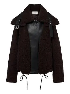 Sportmax Teddy Jacket With Polyurethane Trim - Brown