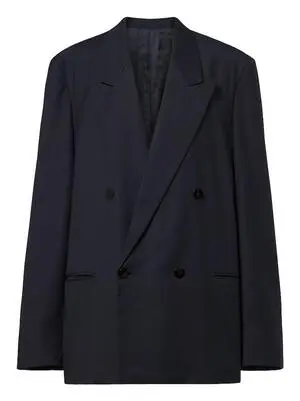 Gucci Double-breasted Oversized Wool Blazer - Blue