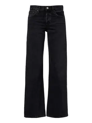 AGOLDE Low Rise Loose Wide-leg Jeans In Vanta - Black