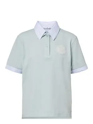 Acne Studios Layered Cotton-blend Piqué Polo Shirt - Green